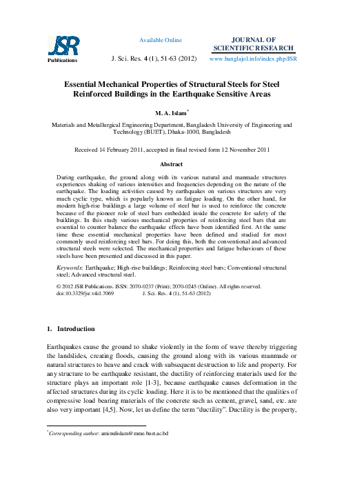 (PDF) Essential Mechanical Properties of Structural Steels for Steel ...