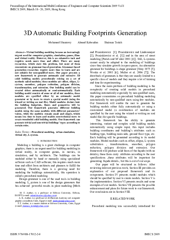 (PDF) 3D Automatic Building Footprints Generation