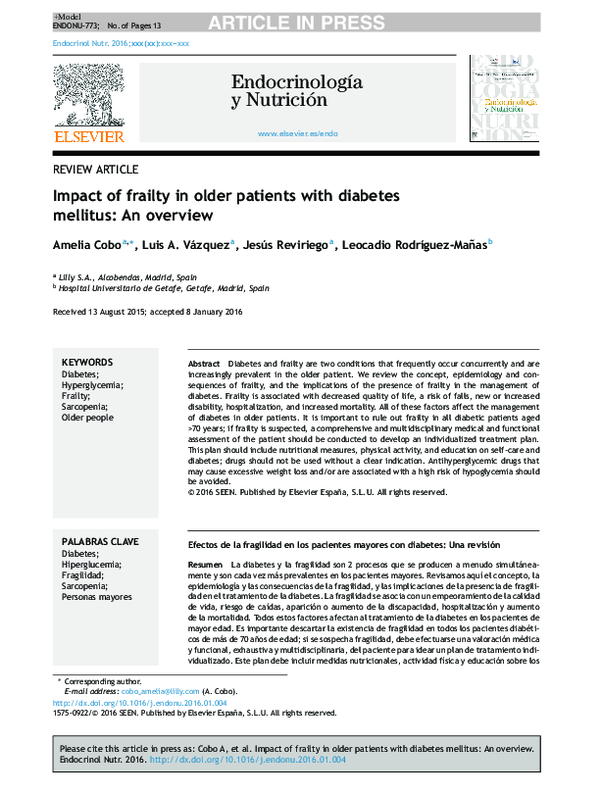 (PDF) Impact of frailty in older patients with diabetes mellitus: An ...