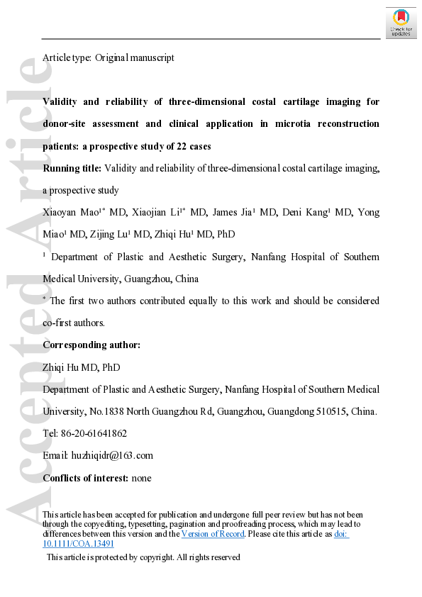 Pdf Validity And Reliability Of Three Dimensional Imaging For Measuring The Volume Of The Arm