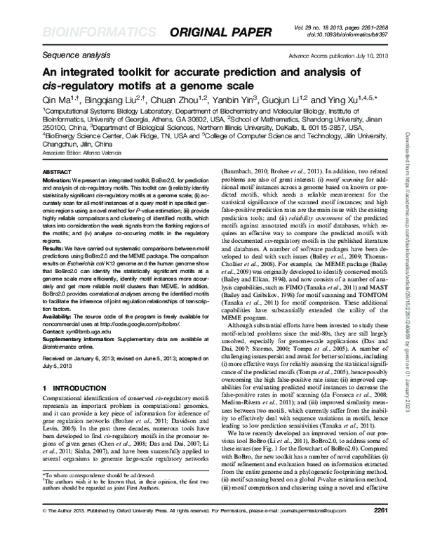 (PDF) An integrated toolkit for accurate prediction and analysis of cis ...