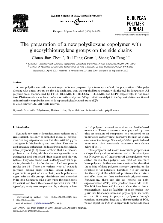 (PDF) The preparation of a new polysiloxane copolymer with ...