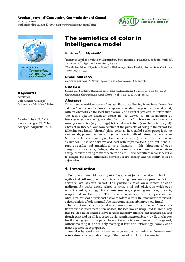 (PDF) The semiotics of color in intelligence model | Nikolay Serov ...