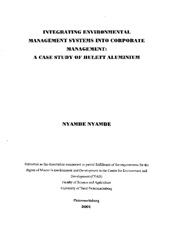 (PDF) Integrating environmental management systems into corporate ...