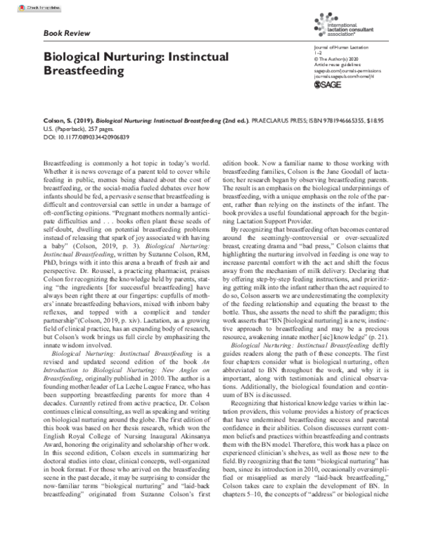 (PDF) Biological Nurturing: Instinctual Breastfeeding