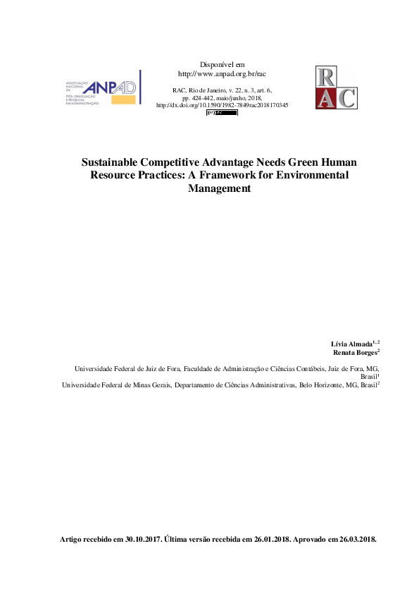 (PDF) Sustainable Competitive Advantage Needs Green Human Resource ...