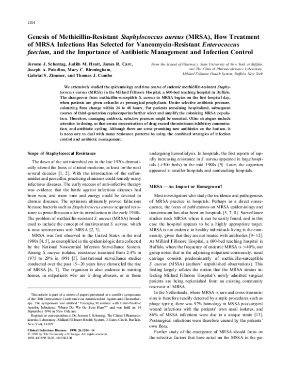 (PDF) Genesis of Methicillin‐ResistantStaphylococcus aureus(MRSA), How ...