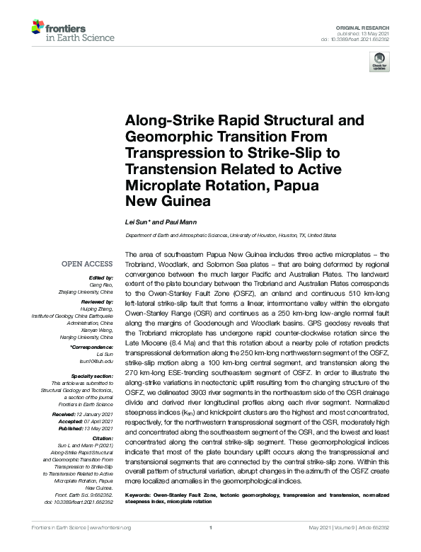 (PDF) Along-strike rapid structural and geomorphic transition from ...