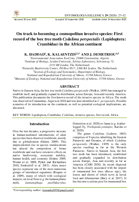 (PDF) On track to becoming a cosmopolitan invasive species: First ...