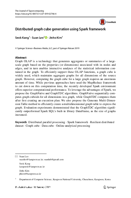 (PDF) Distributed graph cube generation using Spark framework