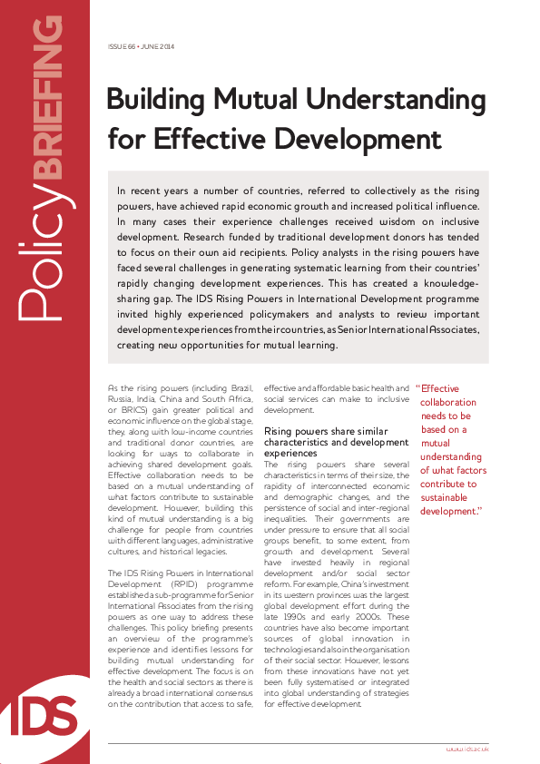 (PDF) Building Mutual Understanding for Effective Development