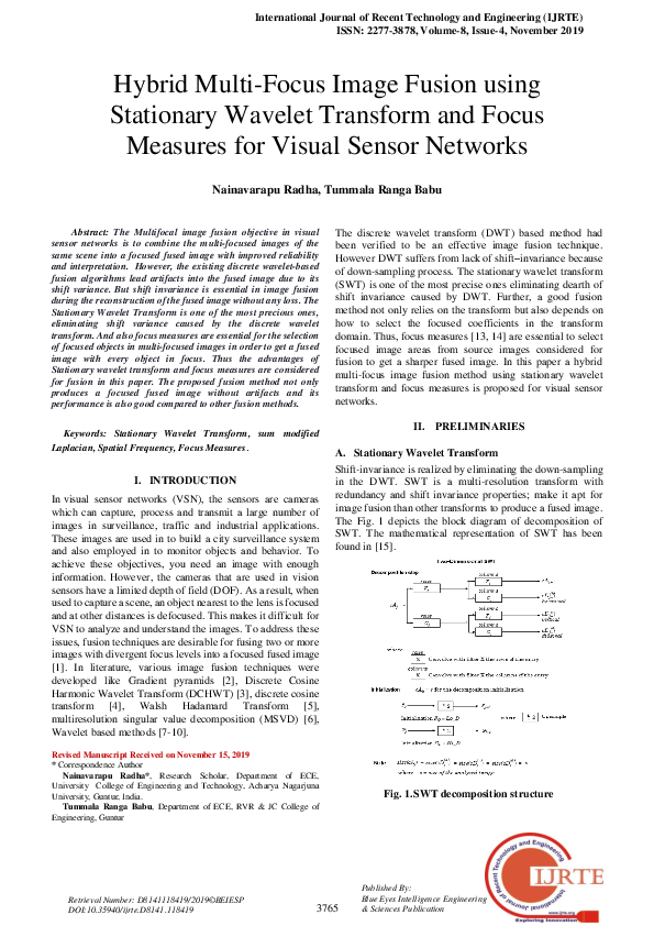 (PDF) Hybrid Multi-Focus Image Fusion using Stationary Wavelet Transform and Focus Measures For ...