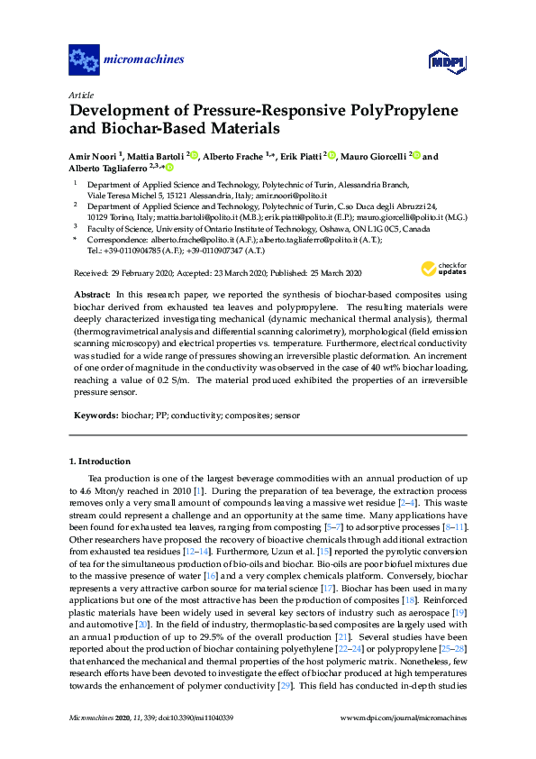 (PDF) Development of Pressure-Responsive PolyPropylene and Biochar ...