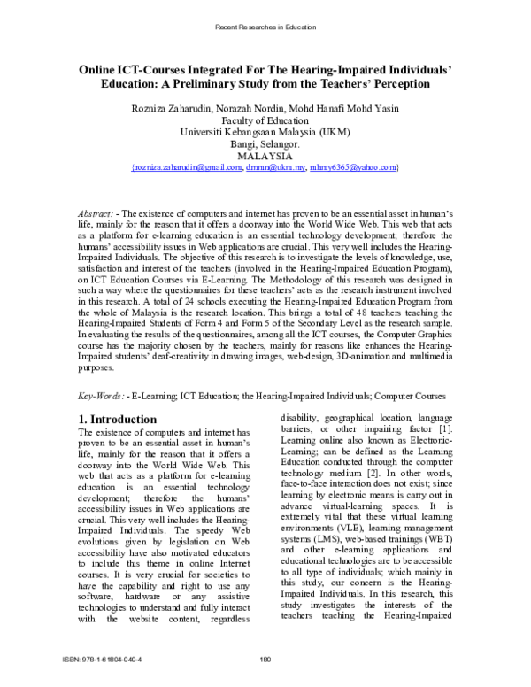 (PDF) ICT-Courses Integrated For The Hearing-Impaired Individuals ...