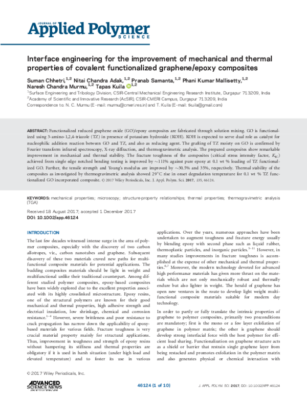 (PDF) Interface engineering for the improvement of mechanical and ...
