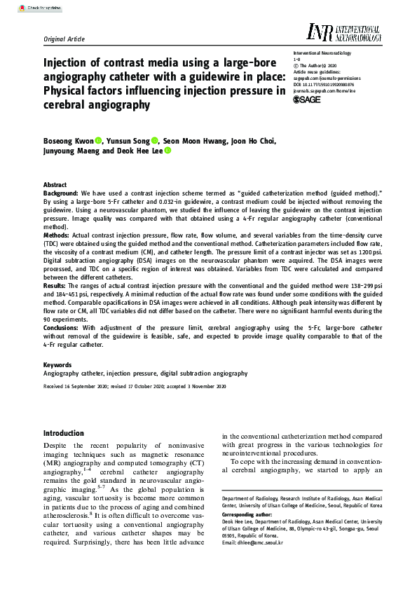 (PDF) Injection of contrast media using a large-bore angiography ...