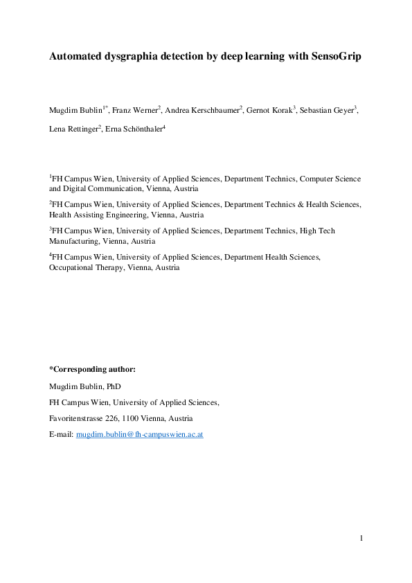 (PDF) Automated dysgraphia detection by deep learning with SensoGrip