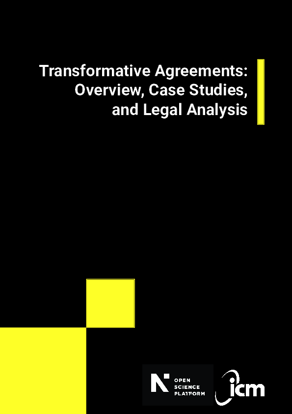 (PDF) Transformative Agreements: Overview, Case Studies, and Legal Analysis