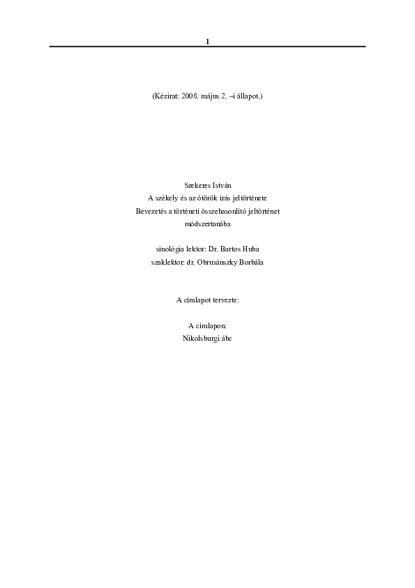 (DOC) The Sign History of Szekler and Old Turkish Writing