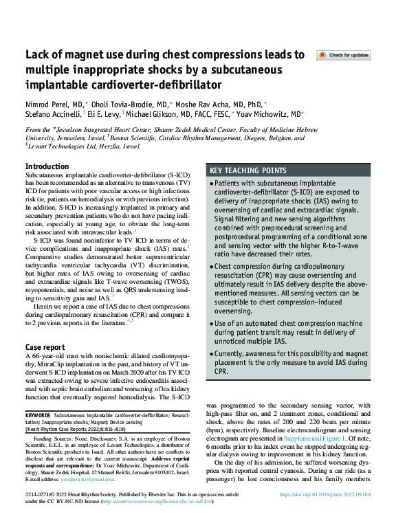 (PDF) Lack of magnet use during chest compressions leads to multiple ...