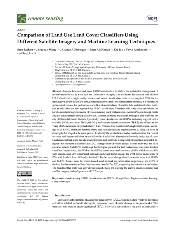 Pdf Comparison Of Land Use Land Cover Classifiers Using Different Satellite Imagery And