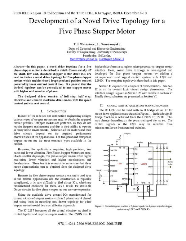 (PDF) Development of a Novel Drive Topology for a Five Phase Stepper Motor