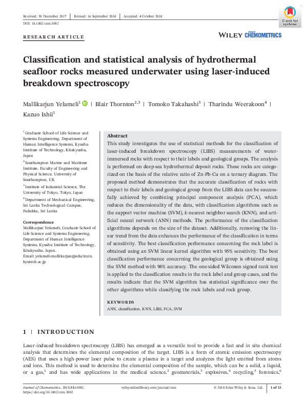 (PDF) Classification and statistical analysis of hydrothermal seafloor rocks measured underwater ...