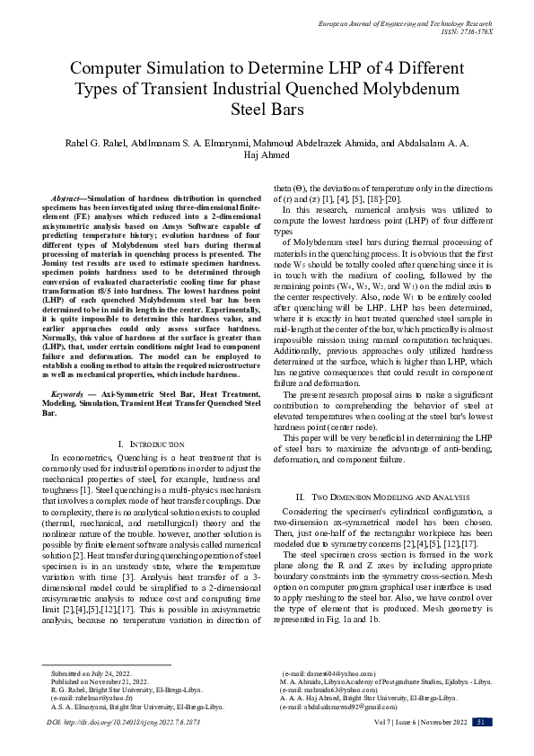 Pdf Computer Simulation To Determine Lhp Of 4 Different Types Of