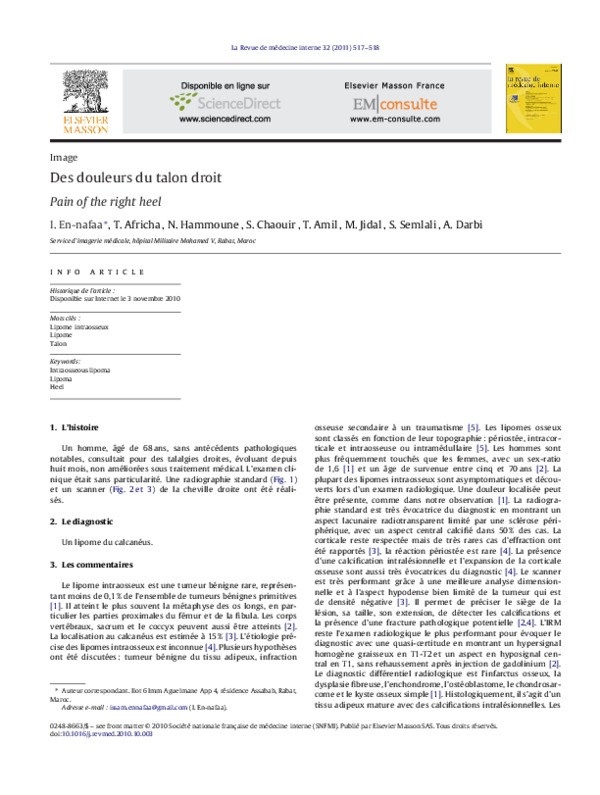 (PDF) Des douleurs du talon droit