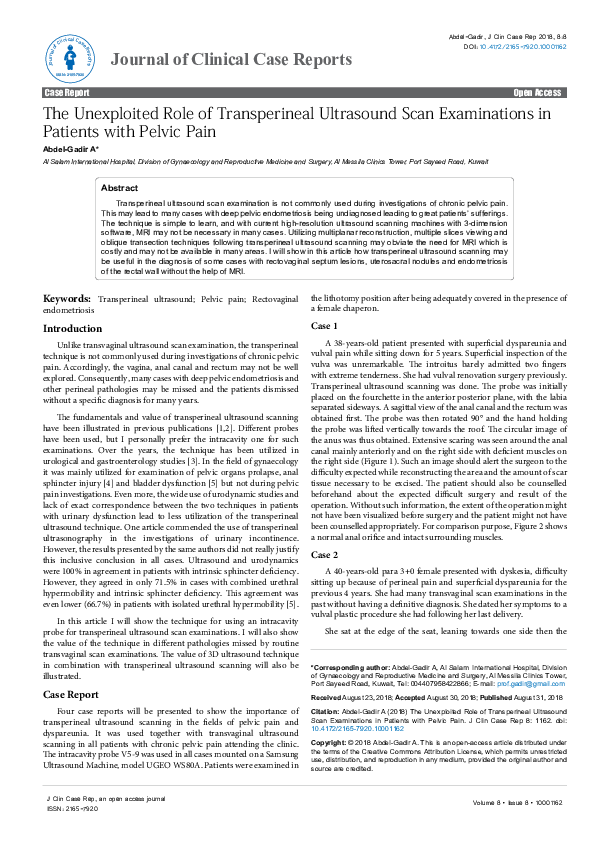 (PDF) The Unexploited Role of Transperineal Ultrasound Scan ...