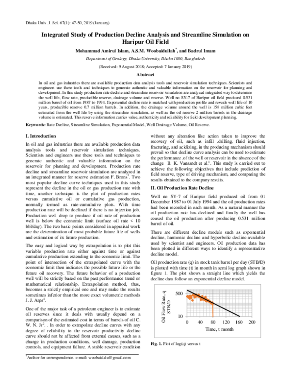 (PDF) Integrated Study of Production Decline Analysis and Streamline ...