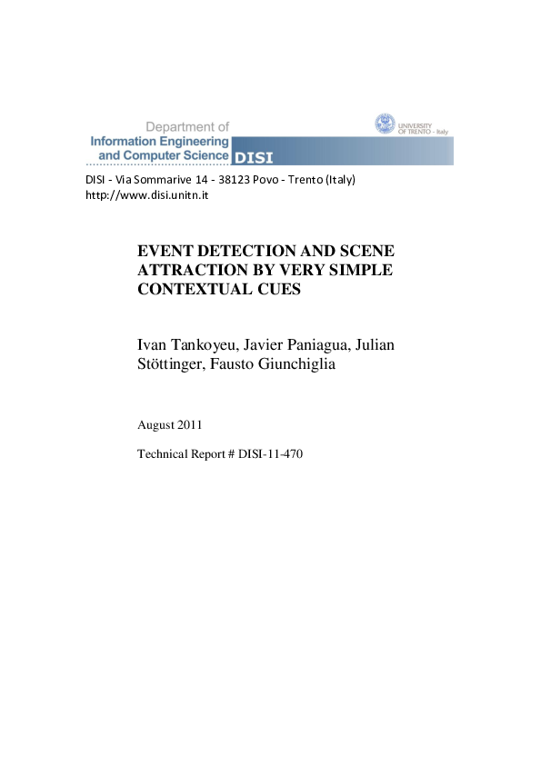(PDF) Event detection and scene attraction by very simple contextual cues