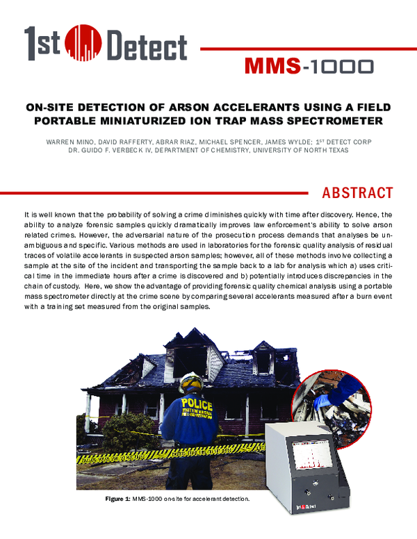Pdf On Site Detection Of Arson Accelerants Using A Field Portable