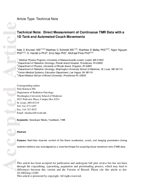 (PDF) Technical Note: Direct Measurement of Continuous TMR Data with a ...