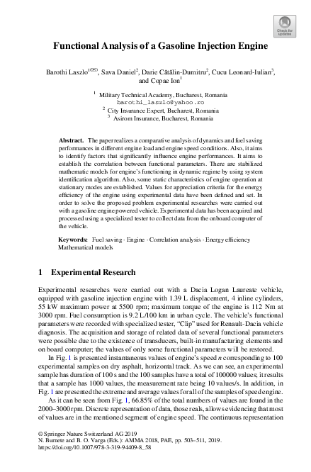 (PDF) Functional Analysis of a Gasoline Injection Engine