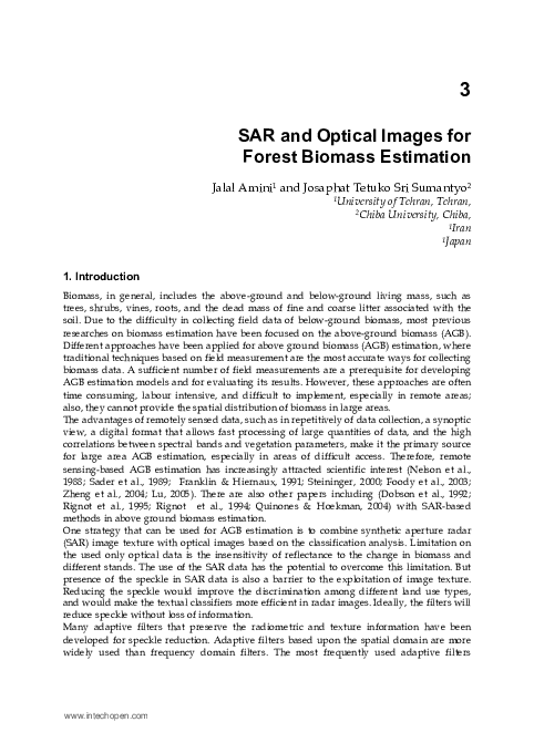 (PDF) SAR and Optical Images for Forest Biomass Estimation | Jalal Amini - Academia.edu