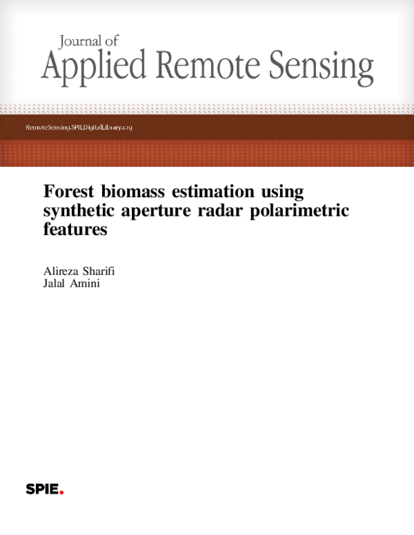 Pdf Forest Biomass Estimation Using Synthetic Aperture Radar Polarimetric Features Jalal