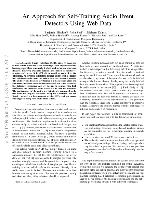 (PDF) An approach for self-training audio event detectors using web ...