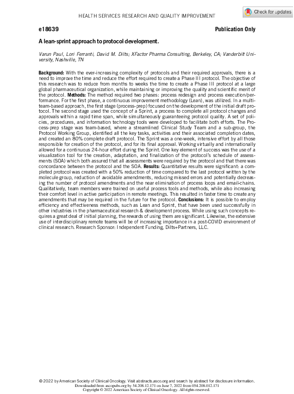 (PDF) A lean-sprint approach to protocol development