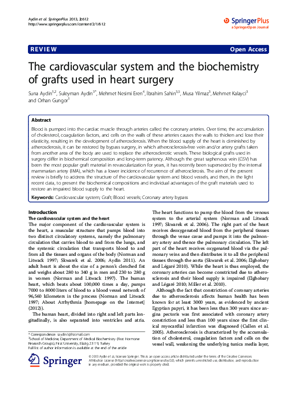 (PDF) The cardiovascular system and the biochemistry of grafts used in ...