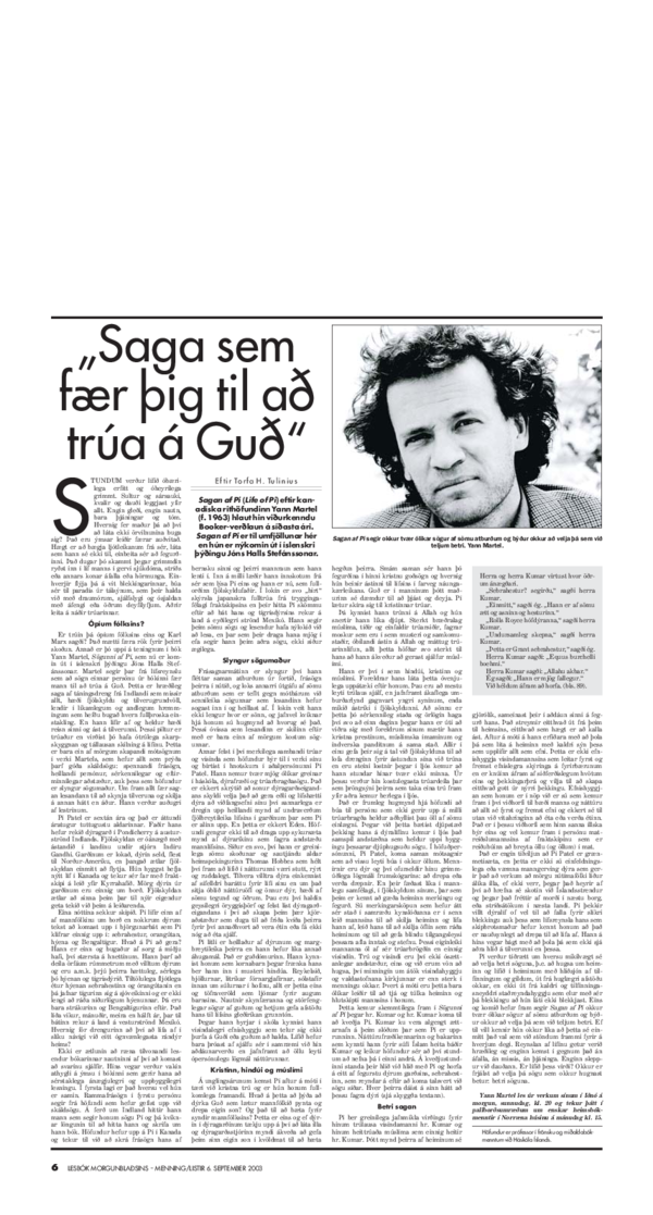 (PDF) Torfi H. Tulinius Saga sem fær þig til að trúa á Guð. Um Yann ...