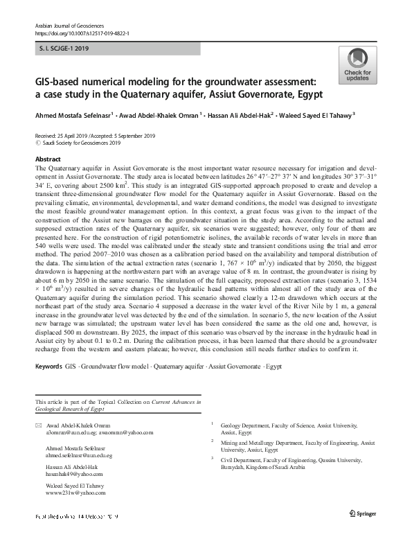(PDF) GIS-based numerical modeling for the groundwater assessment: a ...