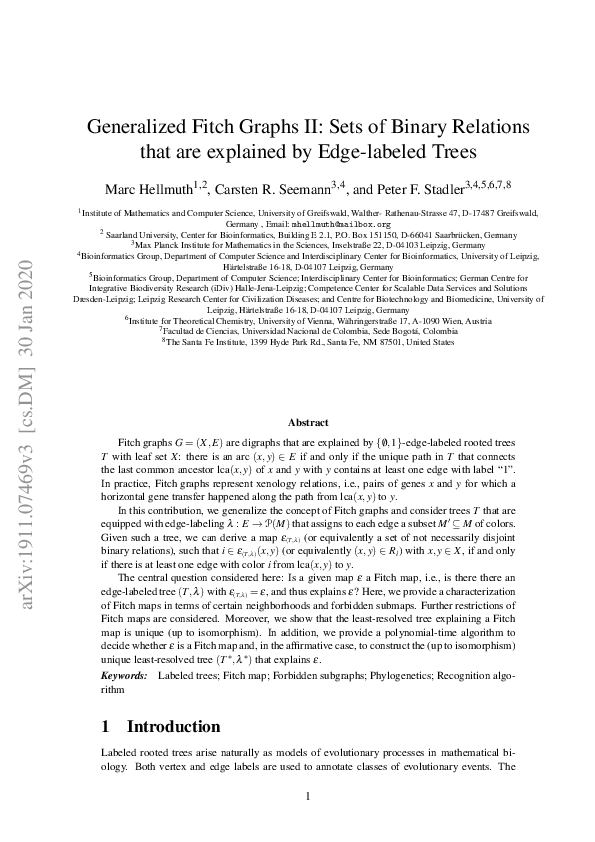 (PDF) Generalized Fitch graphs II: Sets of binary relations that are explained by edge-labeled ...