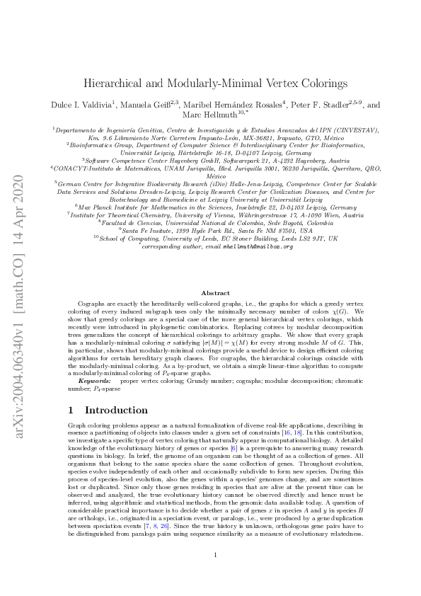 (PDF) Hierarchical and modularly-minimal vertex colorings | Marc Hellmuth - Academia.edu