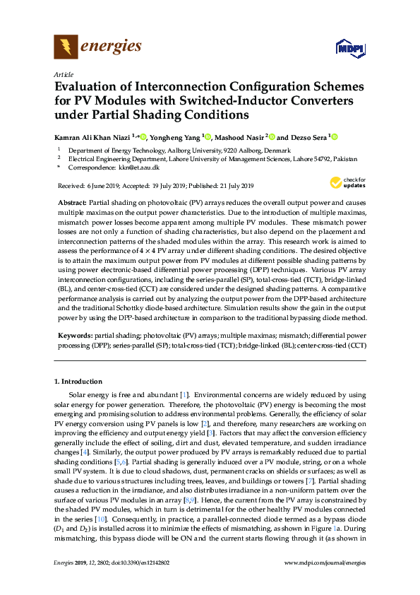 (PDF) Evaluation of Interconnection Configuration Schemes for PV Modules with Switched-Inductor ...