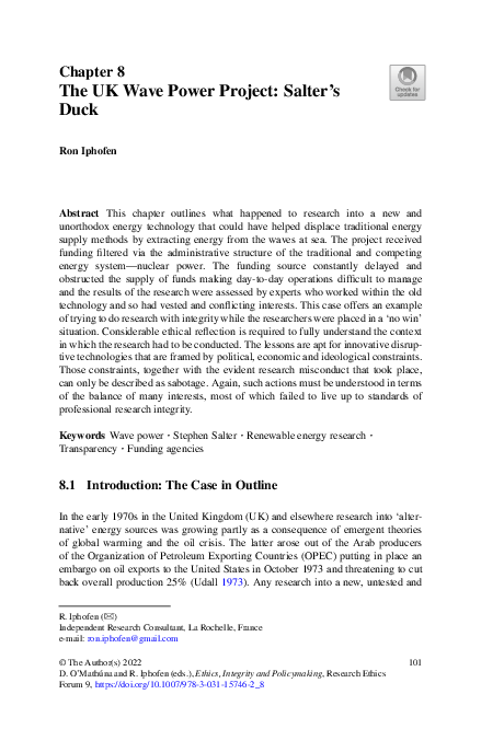 (PDF) The UK Wave Power Project: Salter’s Duck