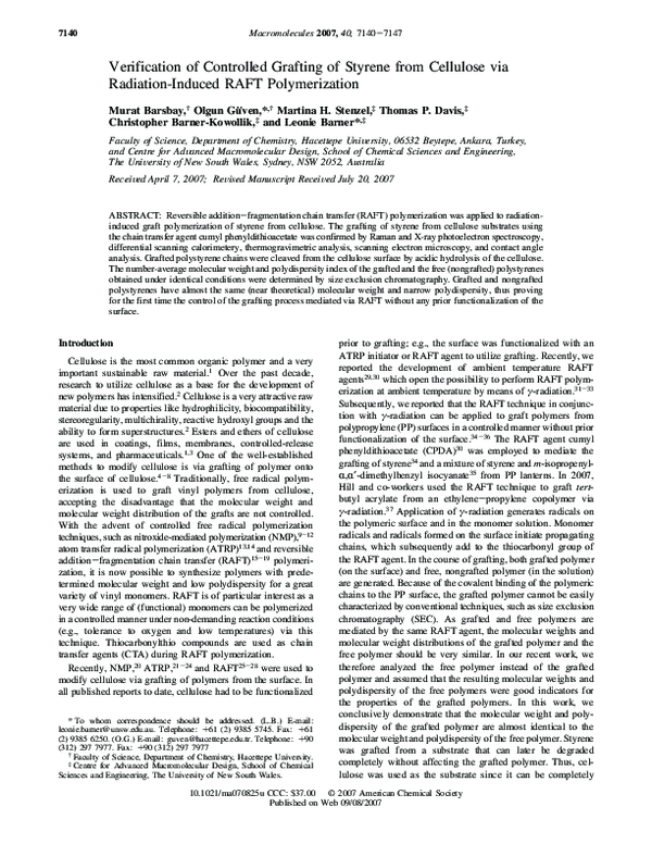 (PDF) Verification of Controlled Grafting of Styrene from Cellulose via ...