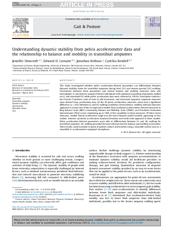 (PDF) Understanding dynamic stability from pelvis accelerometer data ...
