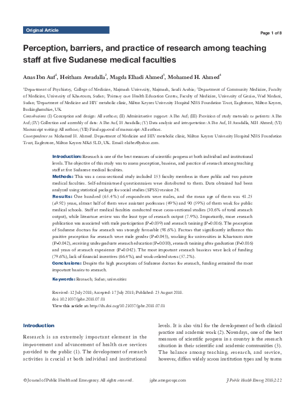 (PDF) Perception, barriers, and practice of research among teaching ...
