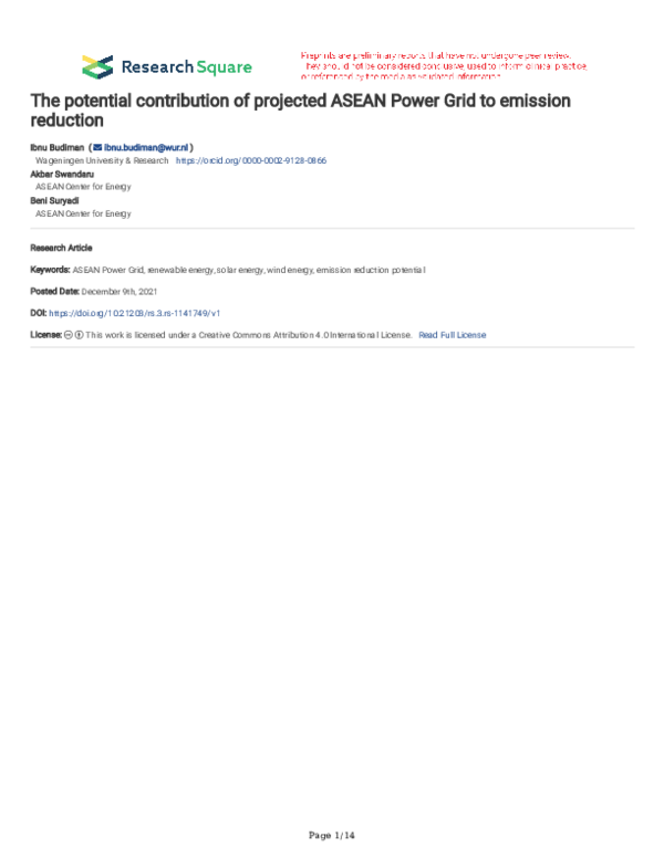 (PDF) The potential contribution of projected ASEAN Power Grid to ...